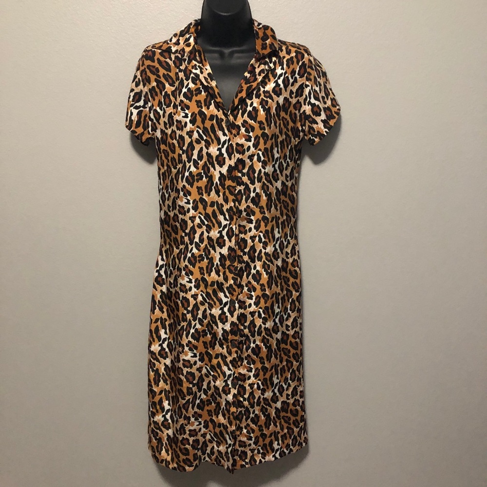 Vintage Rebecca Danenberg Leopard Print Dress Sz 4 - Gem